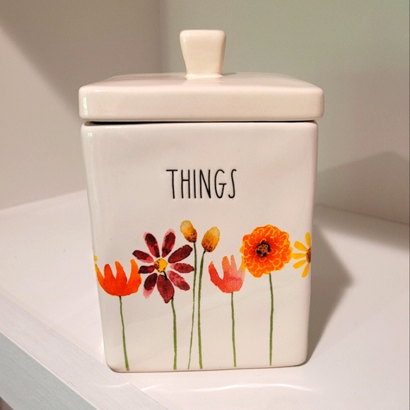 Rae Dunn | Accents | Rae Dunn Things Canister Spring Flowers Square ...